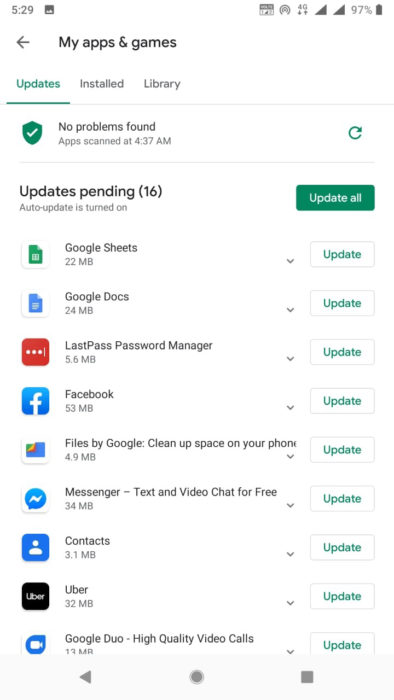 Update your Apps on Android Smartphones – TibCERT Knowledge Base