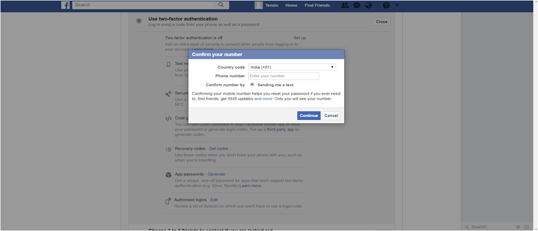 Set up 2-factor authentication for Facebook on computer – TibCERT ...