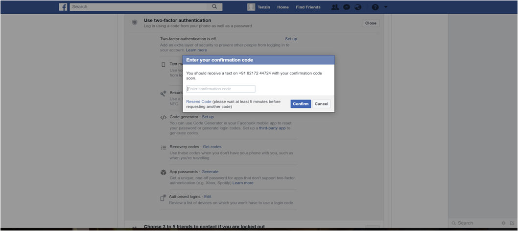 Set up 2-factor authentication for Facebook on computer – TibCERT ...