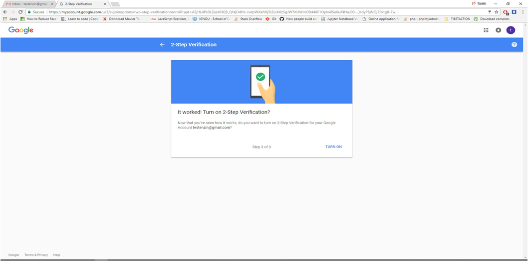 Set up 2-step verification for Gmail on computer – TibCERT Knowledge Base